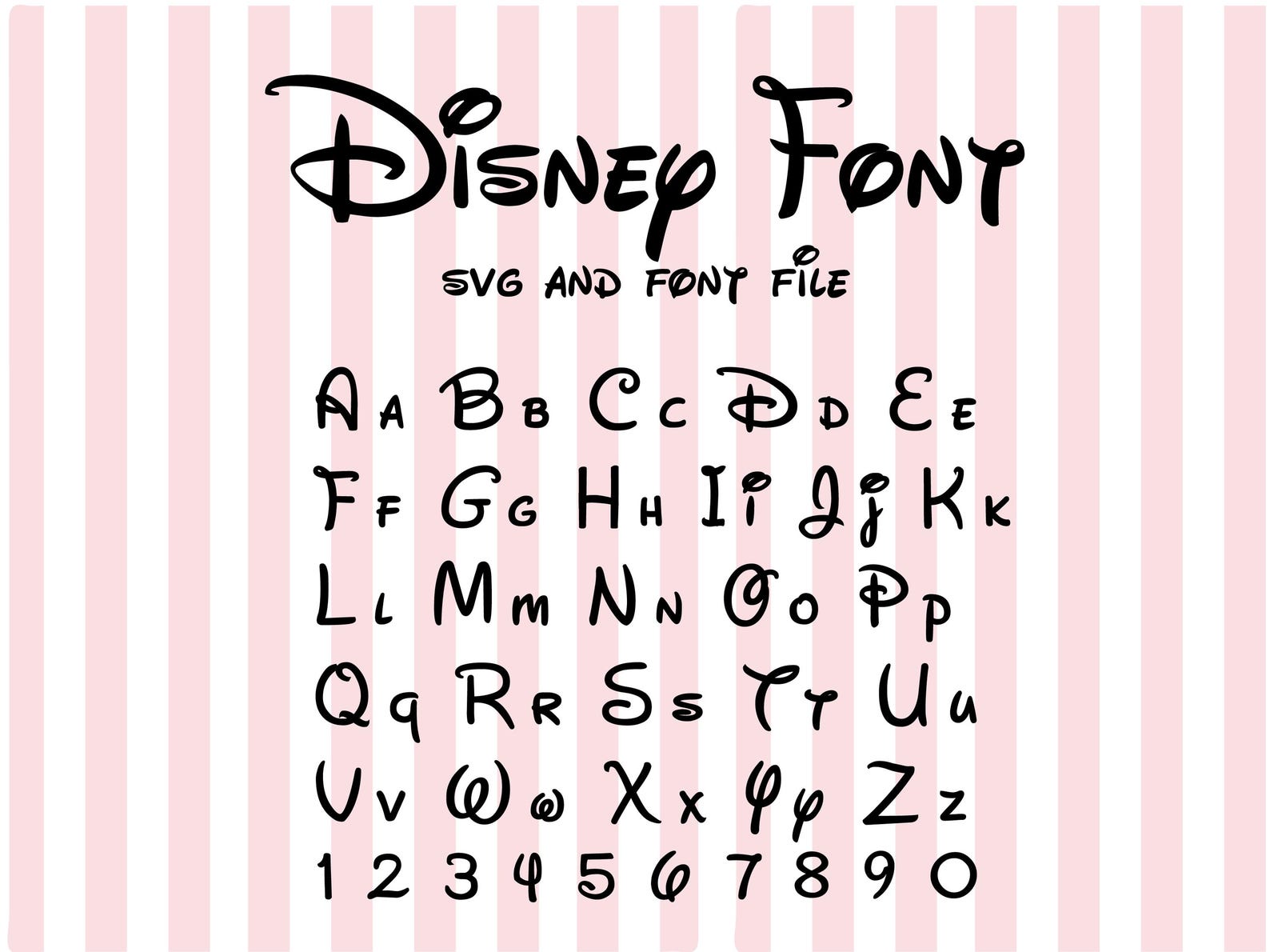 Disney SVG Font, Disney Alphabet Number Svg Font, Mickey Alphabet SVG ...