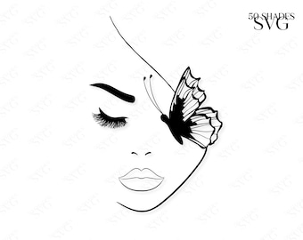 Woman SVG, Pretty Face Svg, Beautiful Face Svg, Beauty Svg, Girl Face ...