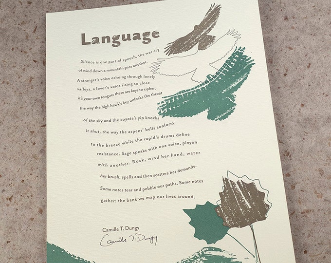 Letterpress Poetry Broadside — "language" — Poet Camille T. Dungy, Art ...