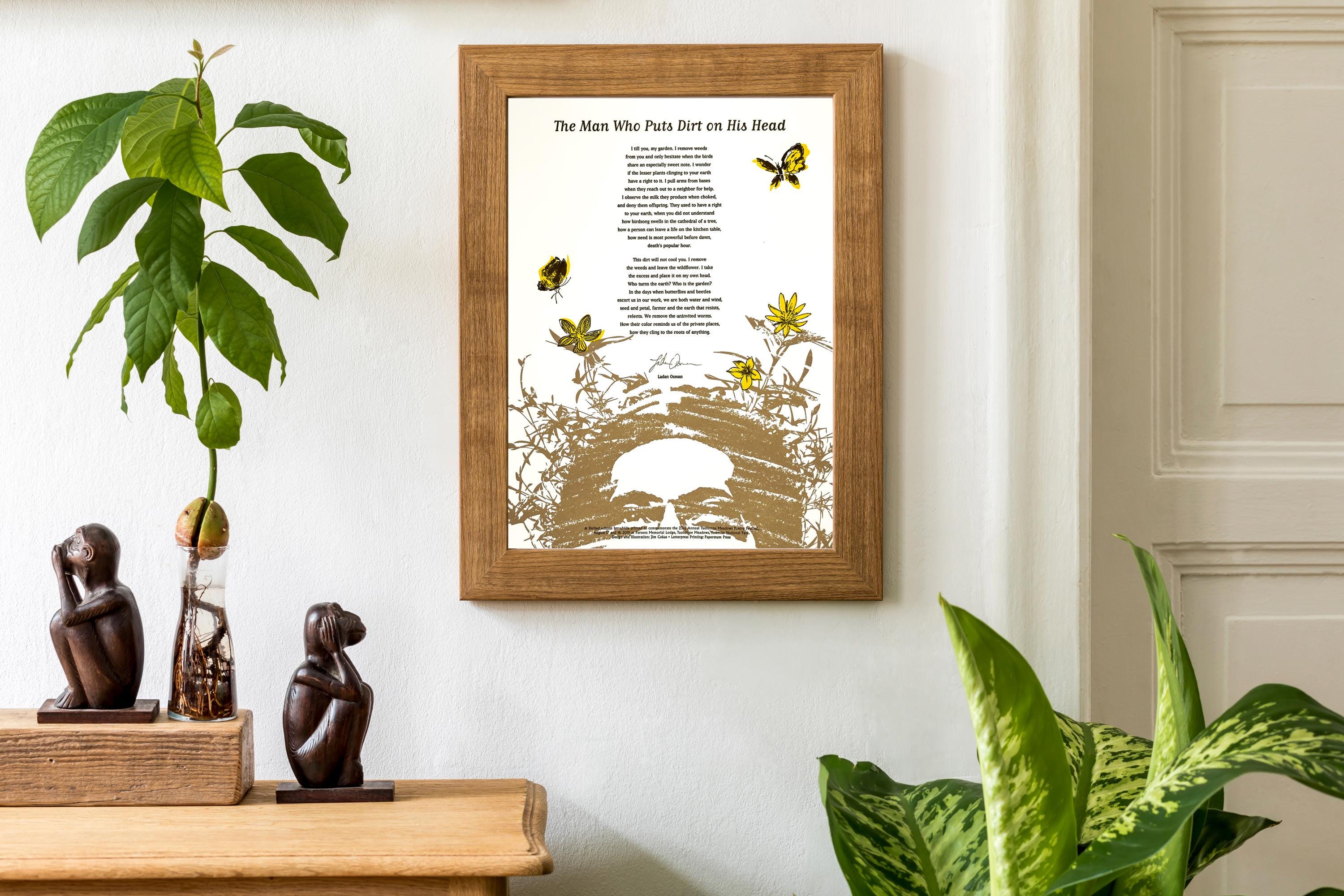 Letterpress Poetry Broadside Print — "the Man Who Puts Dirts on His ...