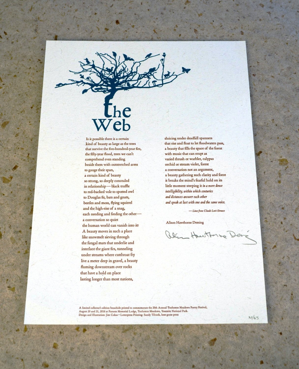 Letterpress Poetry Broadside Print the Web - Etsy