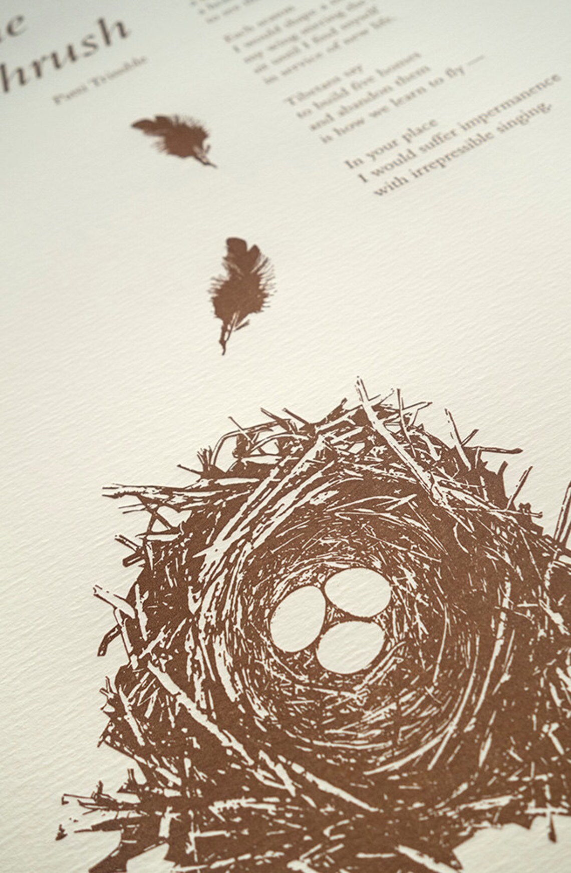 Letterpress Poetry Broadside Print — "to the Thrush" — Poet Patti ...