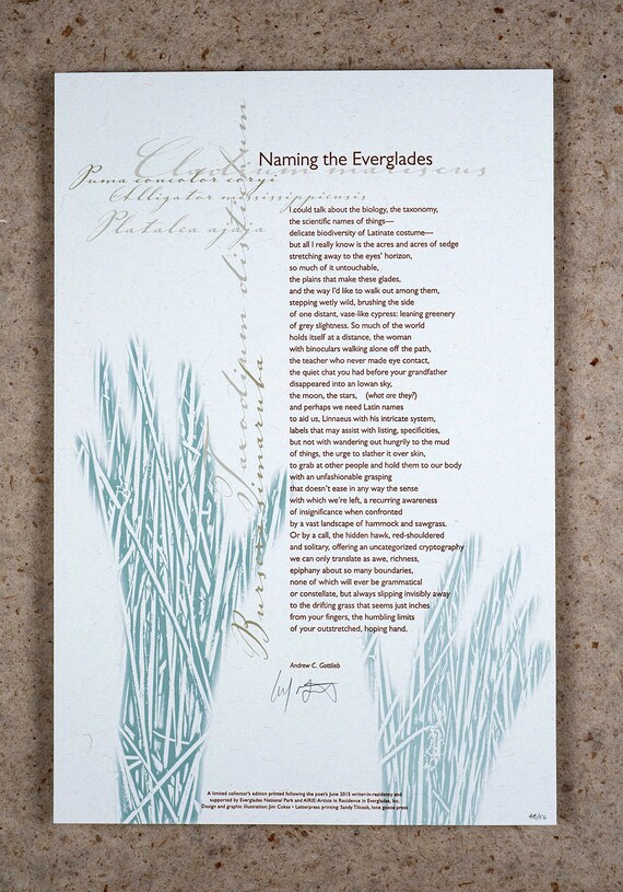 Letterpress Poetry Broadside naming the | Etsy