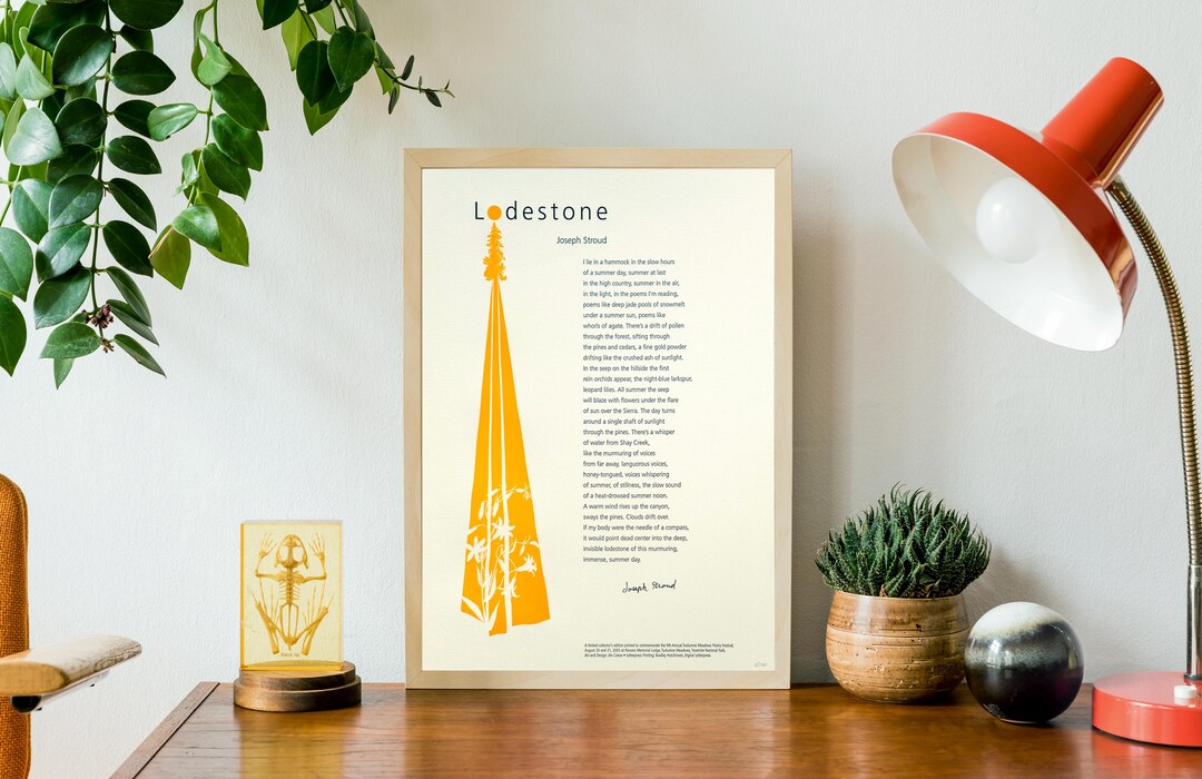 Letterpress Poetry Broadside Print — "lodestone" — Poet Joseph Stroud ...