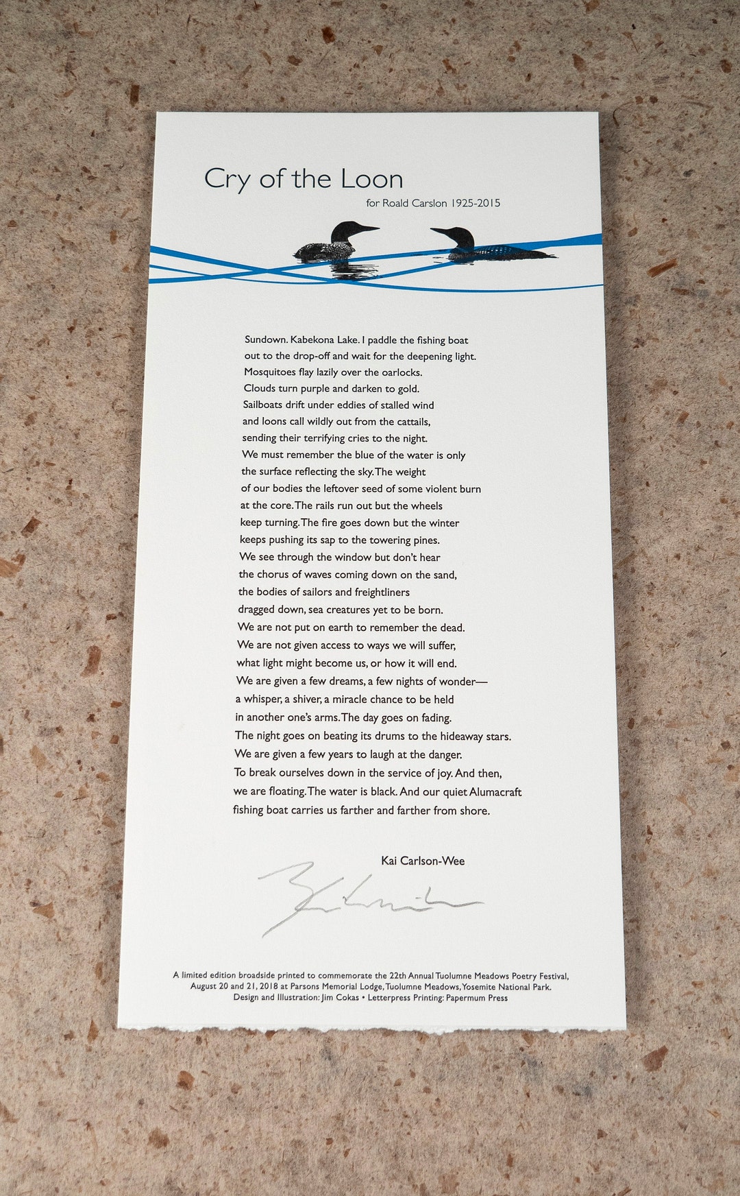 Letterpress Poetry Broadside Print Art & Design by Jim Cokas, Poem by ...