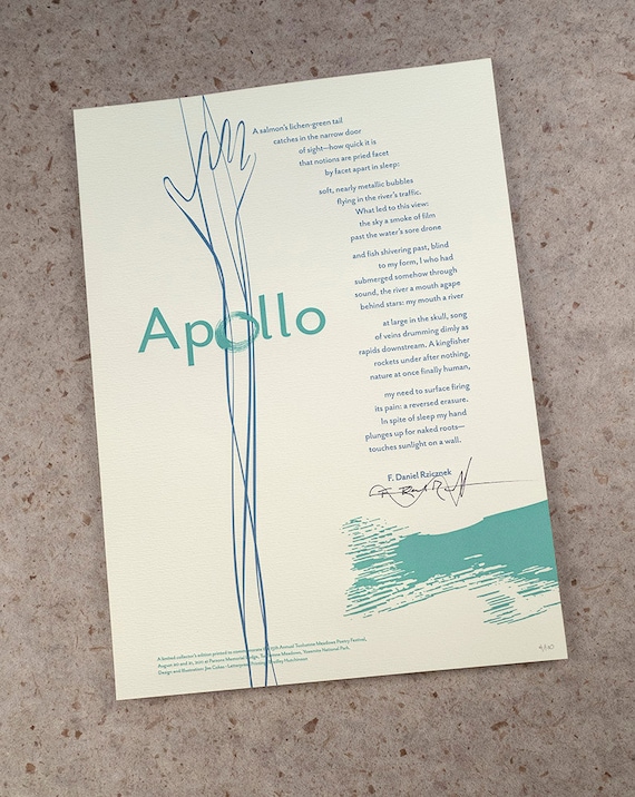 Letterpress Poetry Broadside apollo Poet F. - Etsy