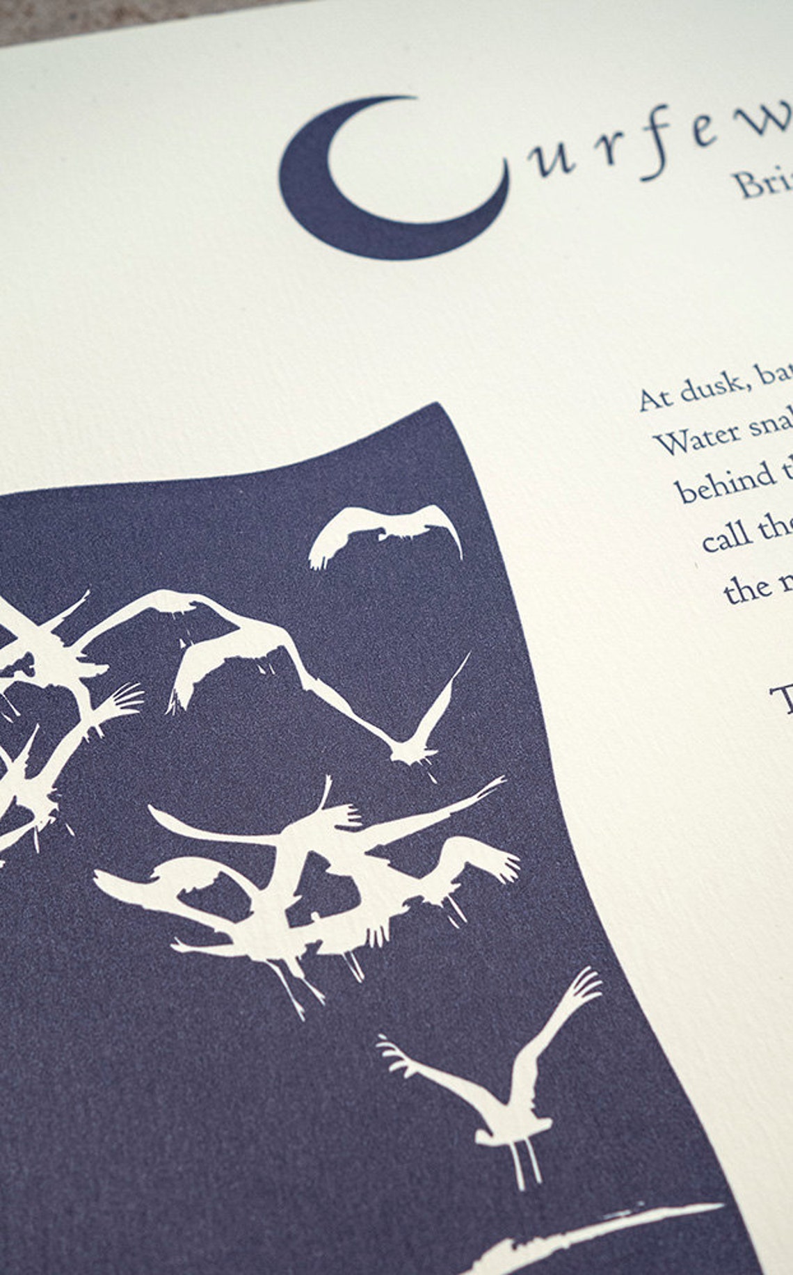 Letterpress Poetry Broadside Print - "curfew" - Poet Brian Turner, Art ...