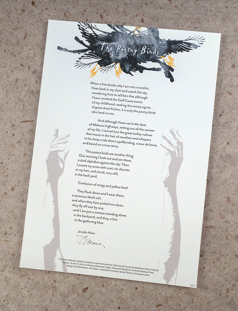 Letterpress Poetry Broadside Print The Poetry | Etsy