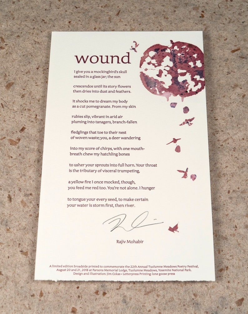 Letterpress Poetry Broadside Print Art & Design by Jim Cokas, Poem by ...