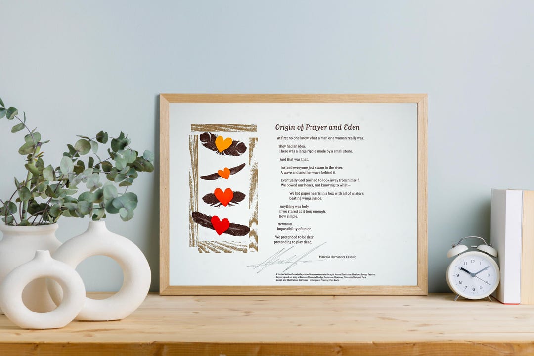 Letterpress Poetry Broadside — "origin of Prayer and Eden" — Poem by ...