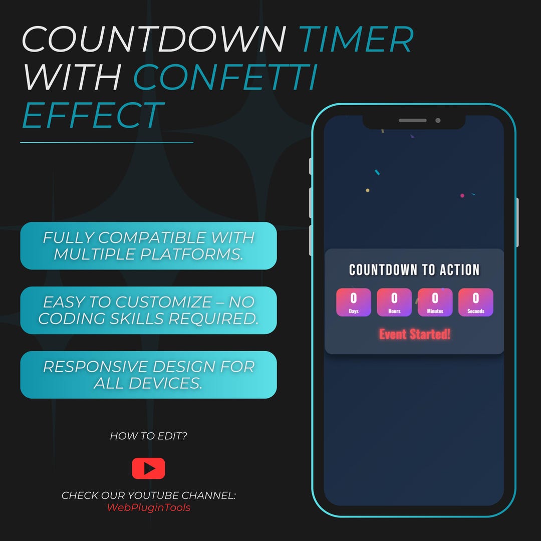 Countdown Timer With Confetti Effect for Sales & Events | Easy-to-use ...
