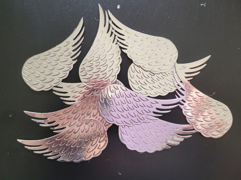 Die Cut Angel Wings, Silver Angel Wings, Crafting Angel Wings, Paper ...
