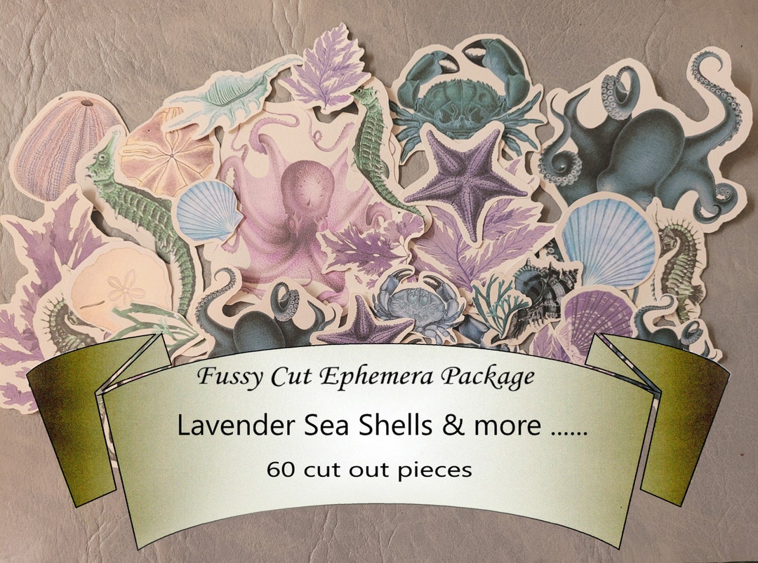 Fussy Cut Ephemera, Lavender Mermaid Theme, Ocean Ephemera, Precut ...