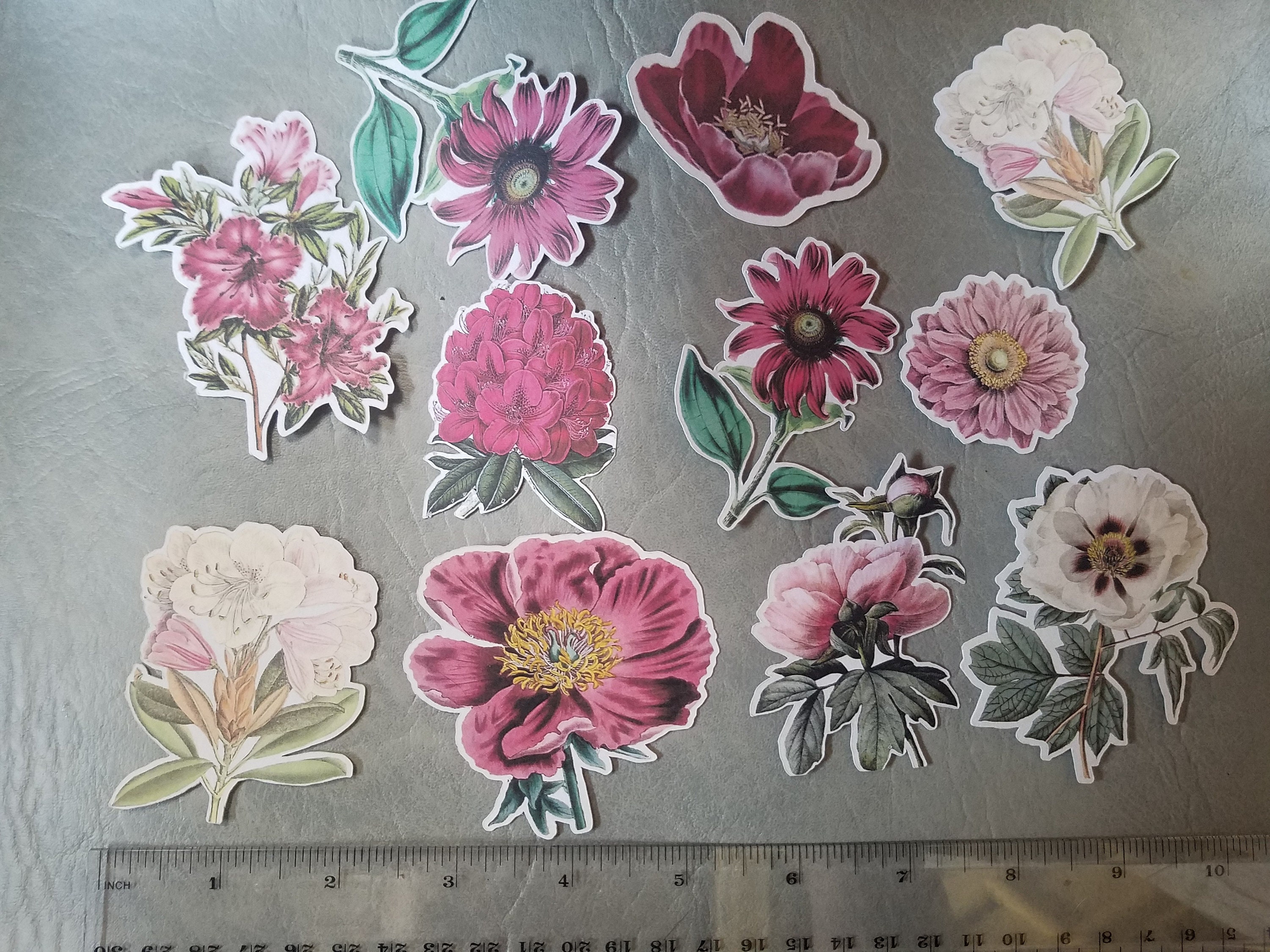 Pink Flower Paper Ephemera Pack, Pre Cut Ephemera, Floral Ephemera ...