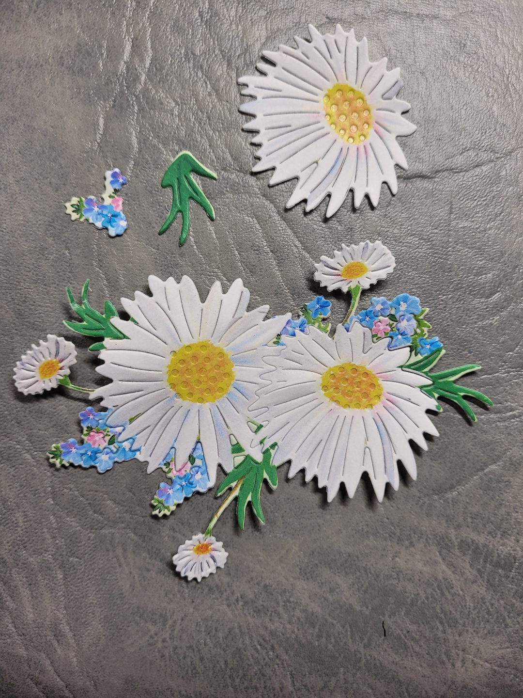 Shasta Daisy Bouquet Ephemera Die Cut, With Tiny Blue Flowers - Etsy