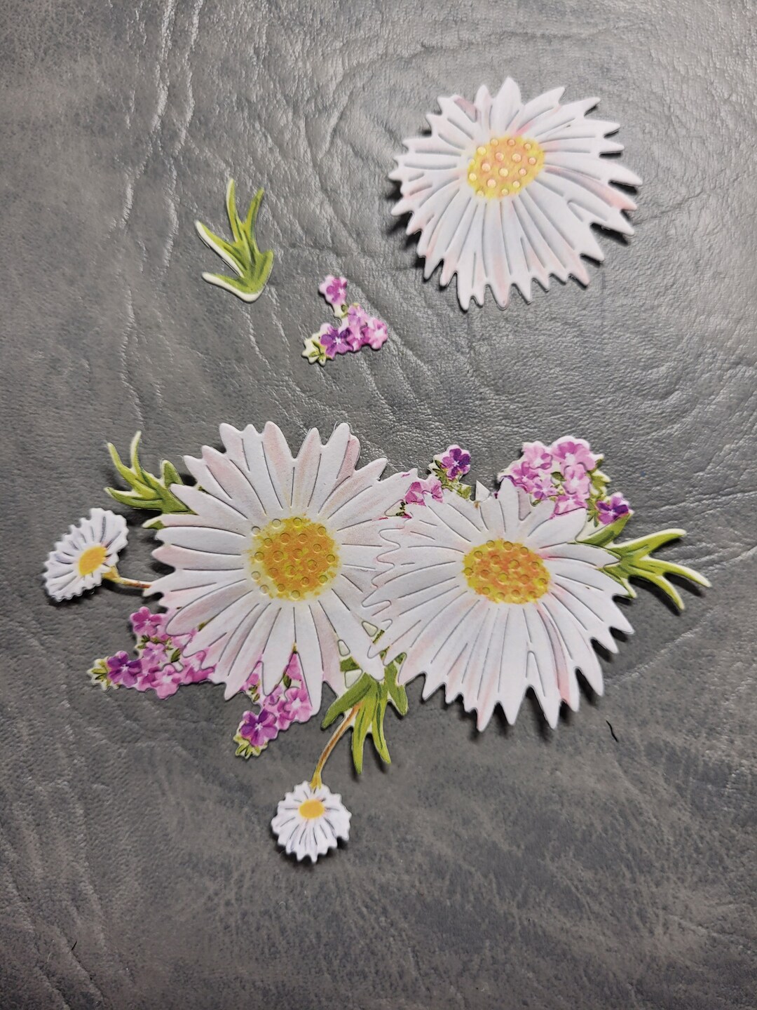 Shasta Daisy Bouquet Ephemera Die Cut, With Tiny Purple Flowers - Etsy