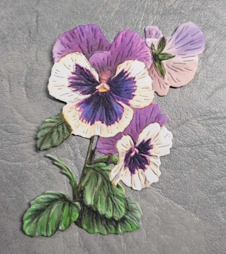 8 Pansy Clusters Die Cut Pansy, Paper Ephemera, Paper Craft Supplies - Etsy