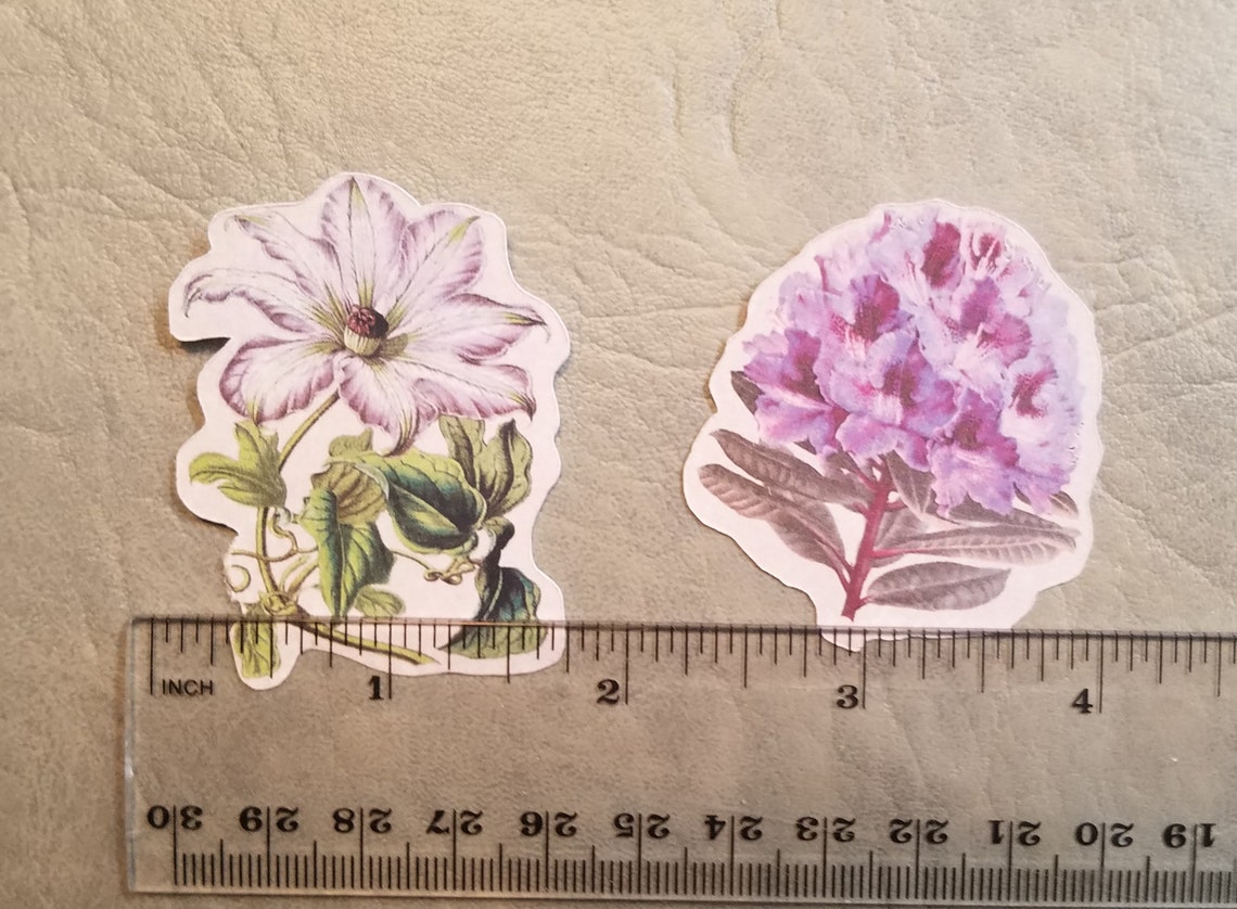 Mini Paper Ephemera Pack, Pre Cut Ephemera, Purple Flowers Ephemera ...
