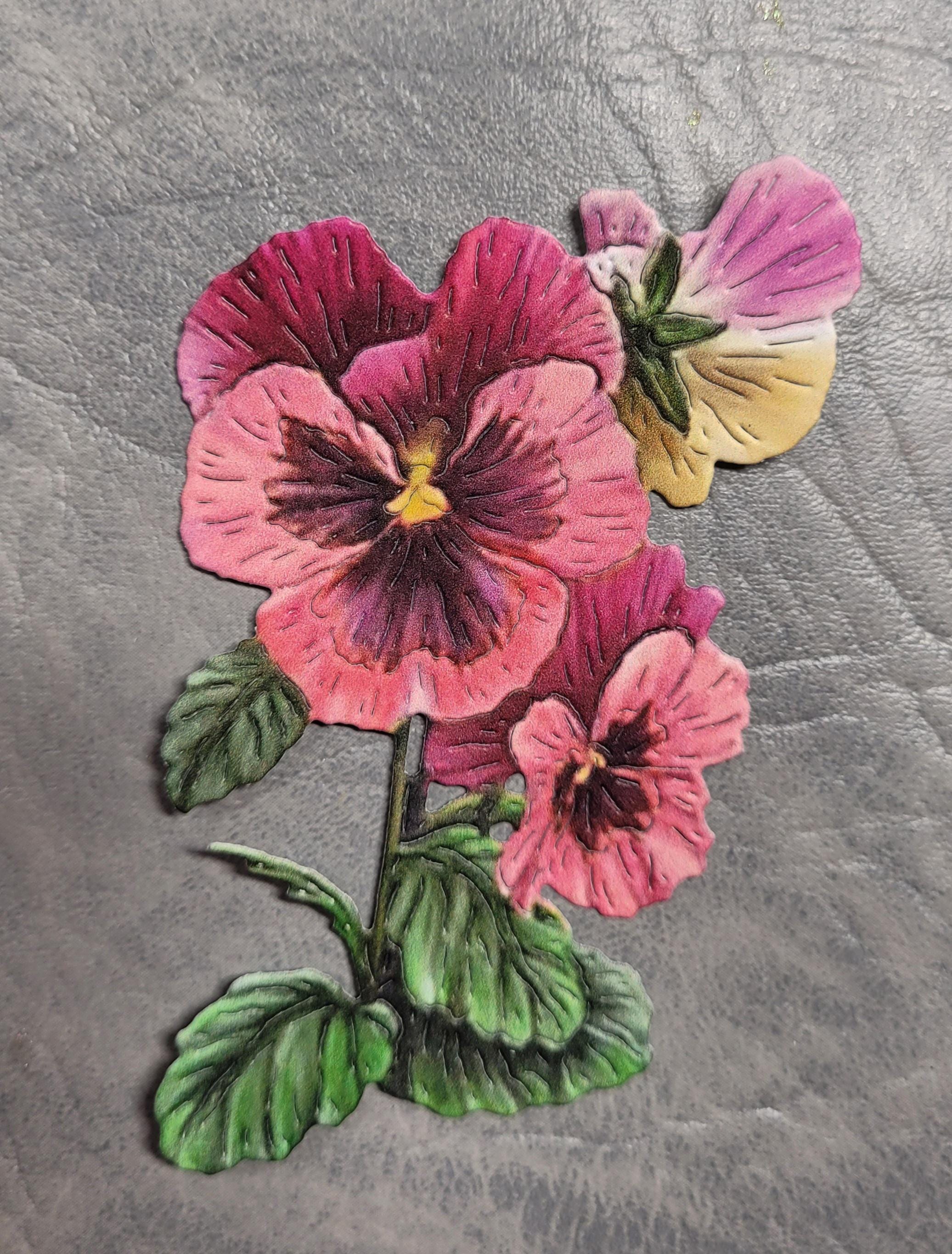 8 Pansy Clusters Die Cut Pansy, Paper Ephemera, Paper Craft Supplies - Etsy