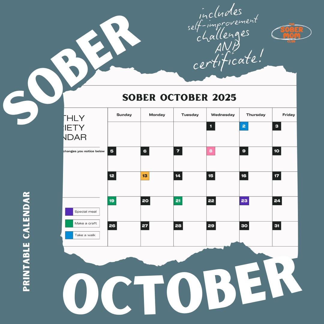 Sober October 2025 Sobriety Calendar + Certificate - Etsy