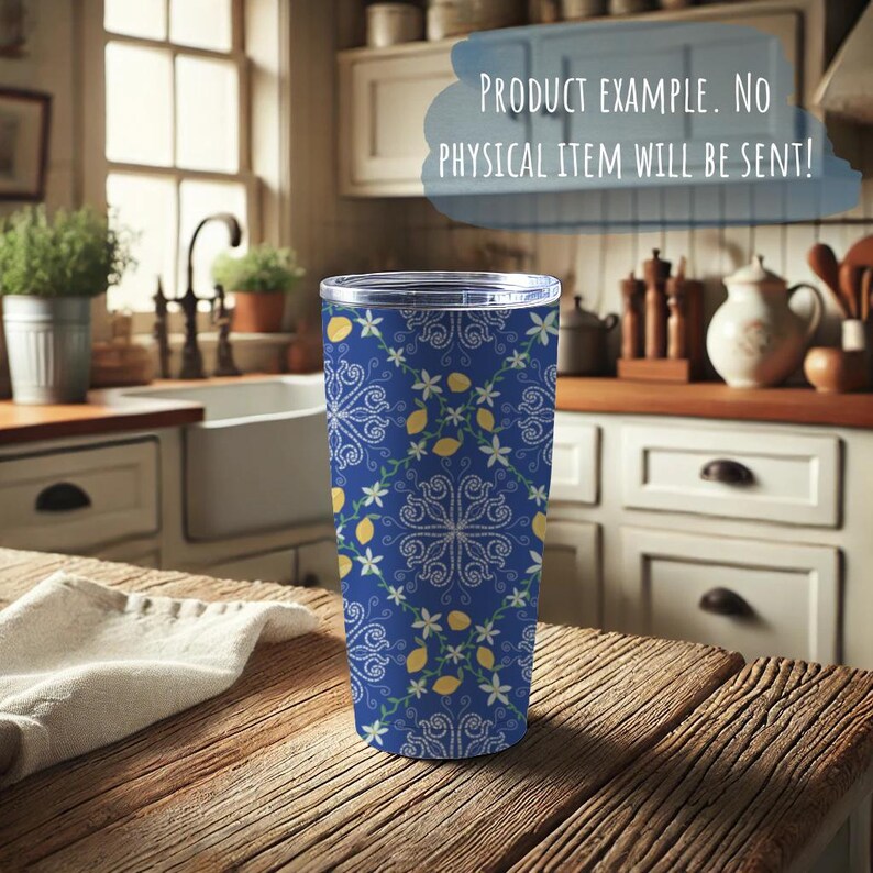 Sunny Amalfi Coast Lemon Tile Pattern - Instant Digital Download, Hand ...