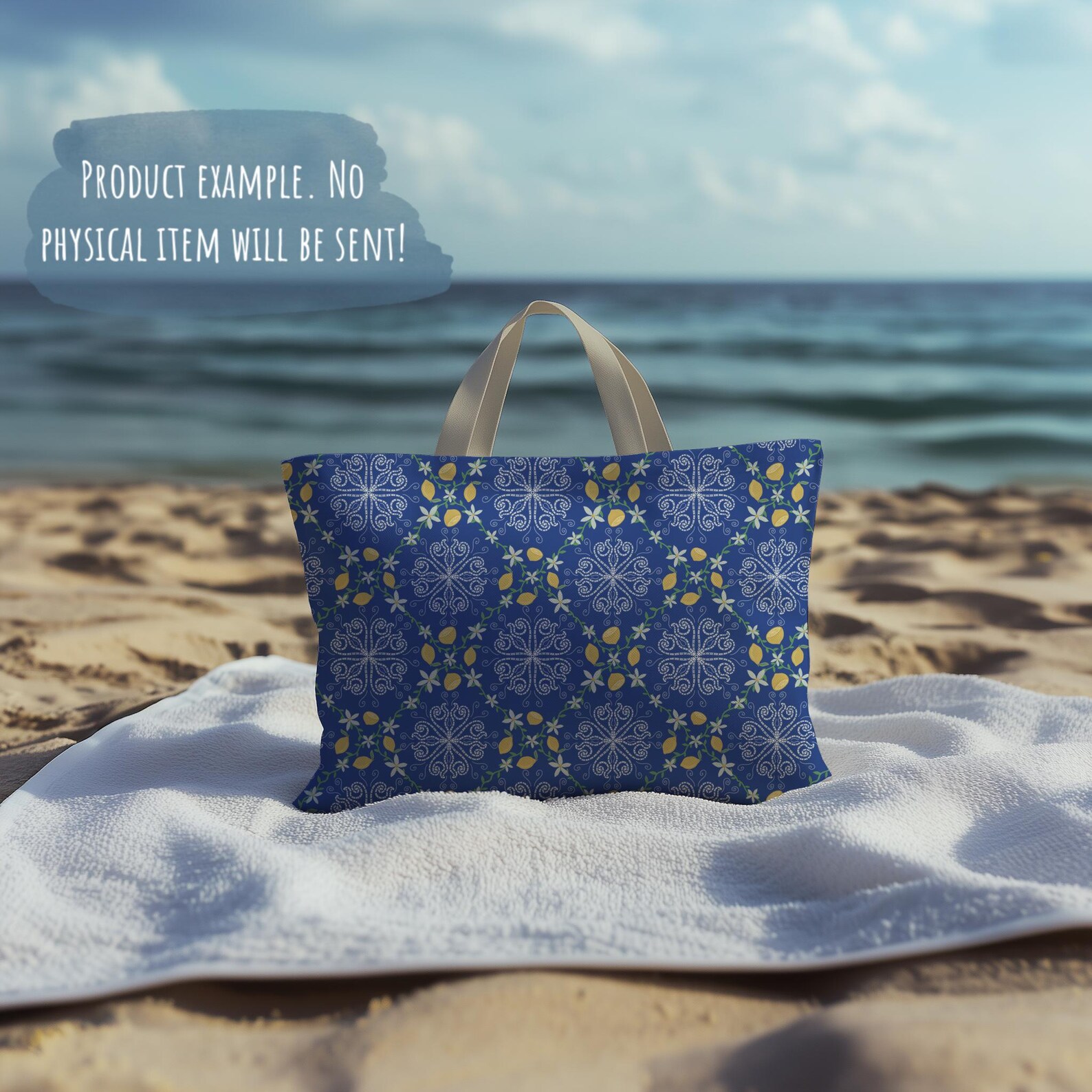 Sunny Amalfi Coast Lemon Tile Pattern - Instant Digital Download, Hand ...