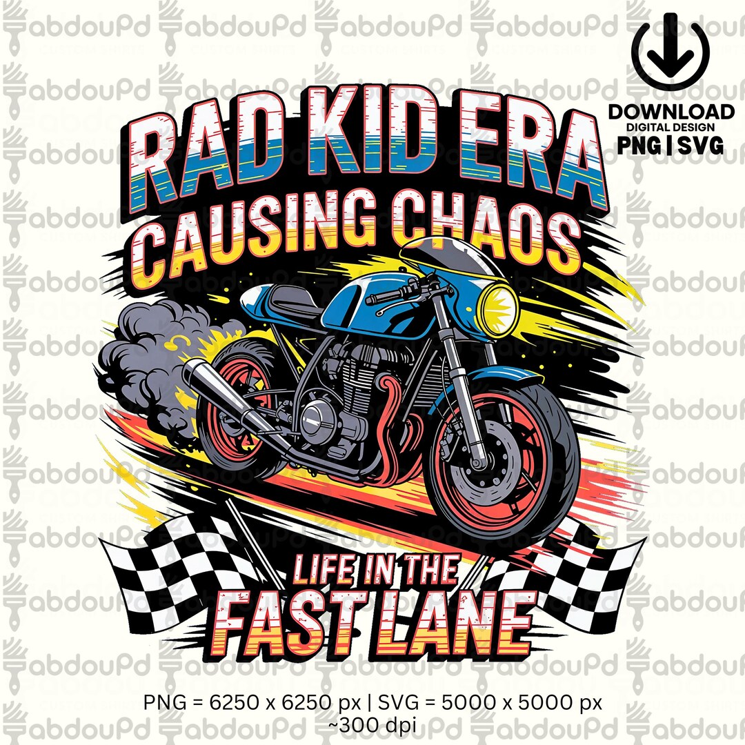 Rad Kid Era Causing Chaos – PNG & SVG Digital Design for Download ...