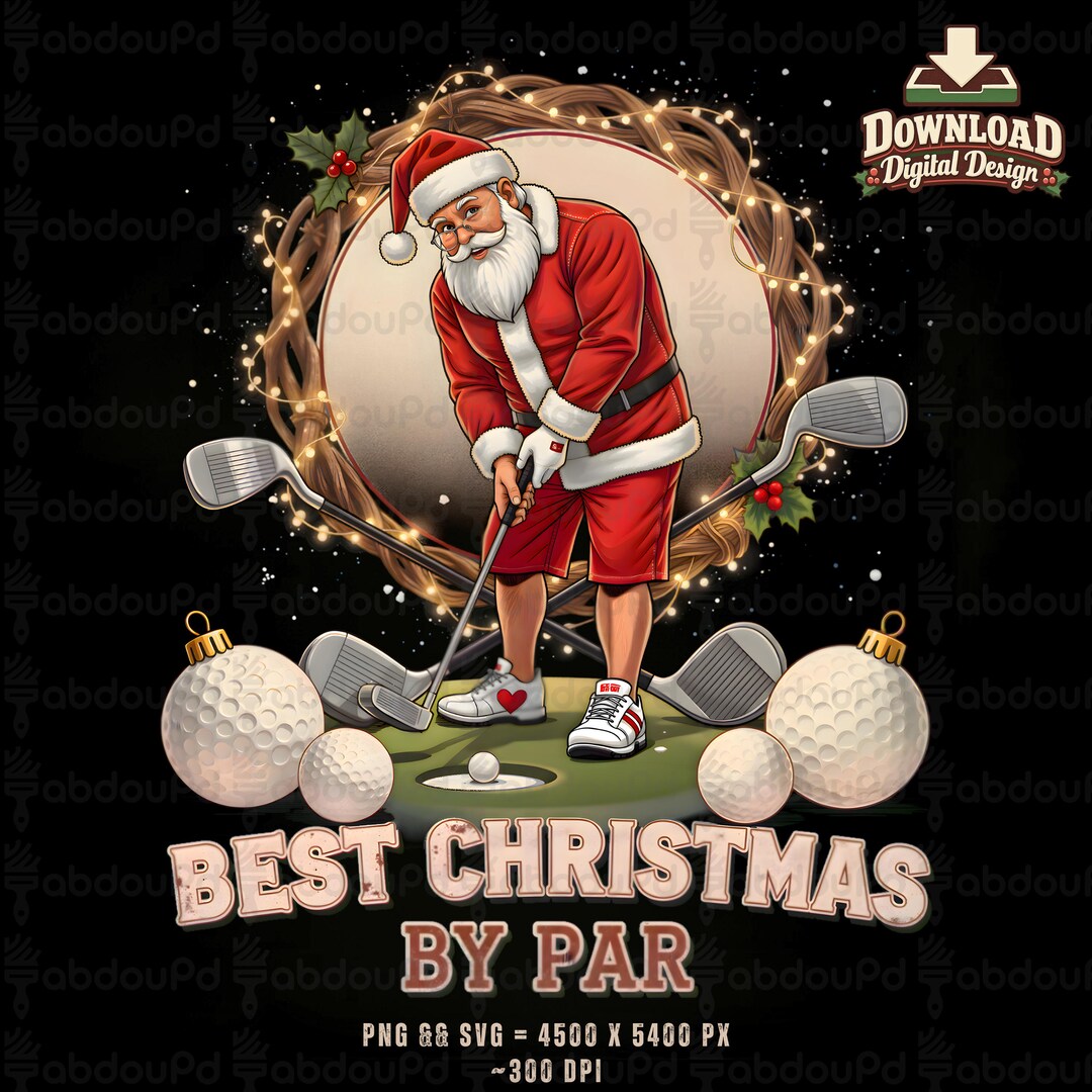 Best Christmas by Par — Golfing Santa PNG & SVG | Christmas Golf ...