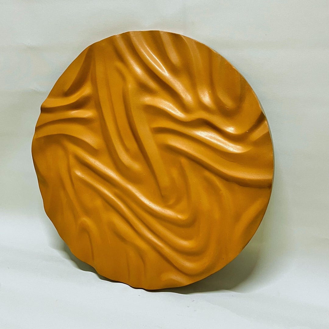 3D Round Wall Panel, Big Wall Decor, Abstract Sculpture, Cnc Carved ...