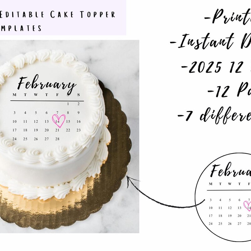 Blue Calendar Cake Topper - Etsy