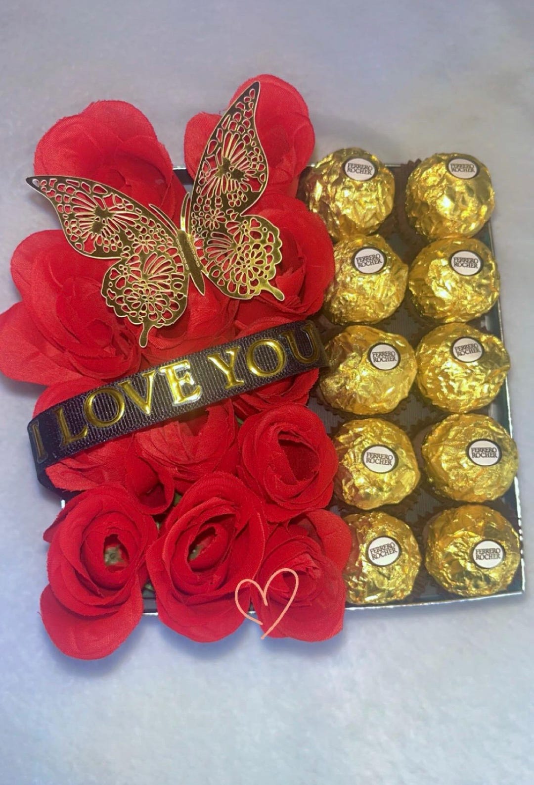 Personalized Luxury Gift Box Ferrero Square Rocher Artificial Roses ...