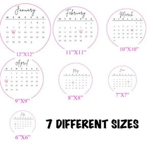 2025 Calendar Cake Topper Template: Round, Editable Canva Design ...