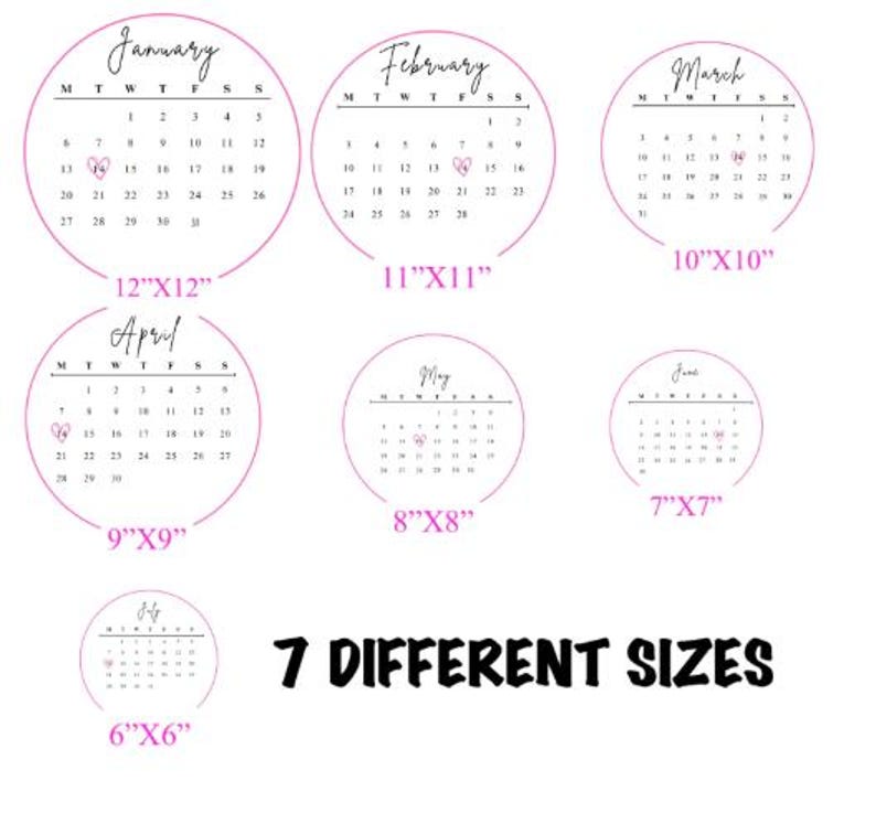 2026 Calendar Cake Topper Template, Canva Editable (digital Download ...