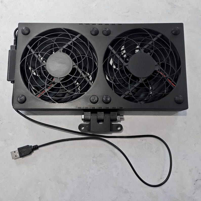 Sim Racing Face Cooling Fans VR - Fanatec Wheelbase Mount - Dual 120mm ...
