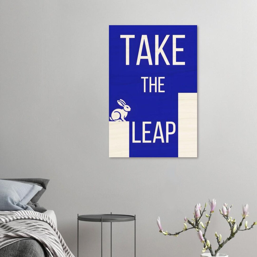 Minimalist White Rabbit Side Profile Wood Print Elegant Modern Art ...