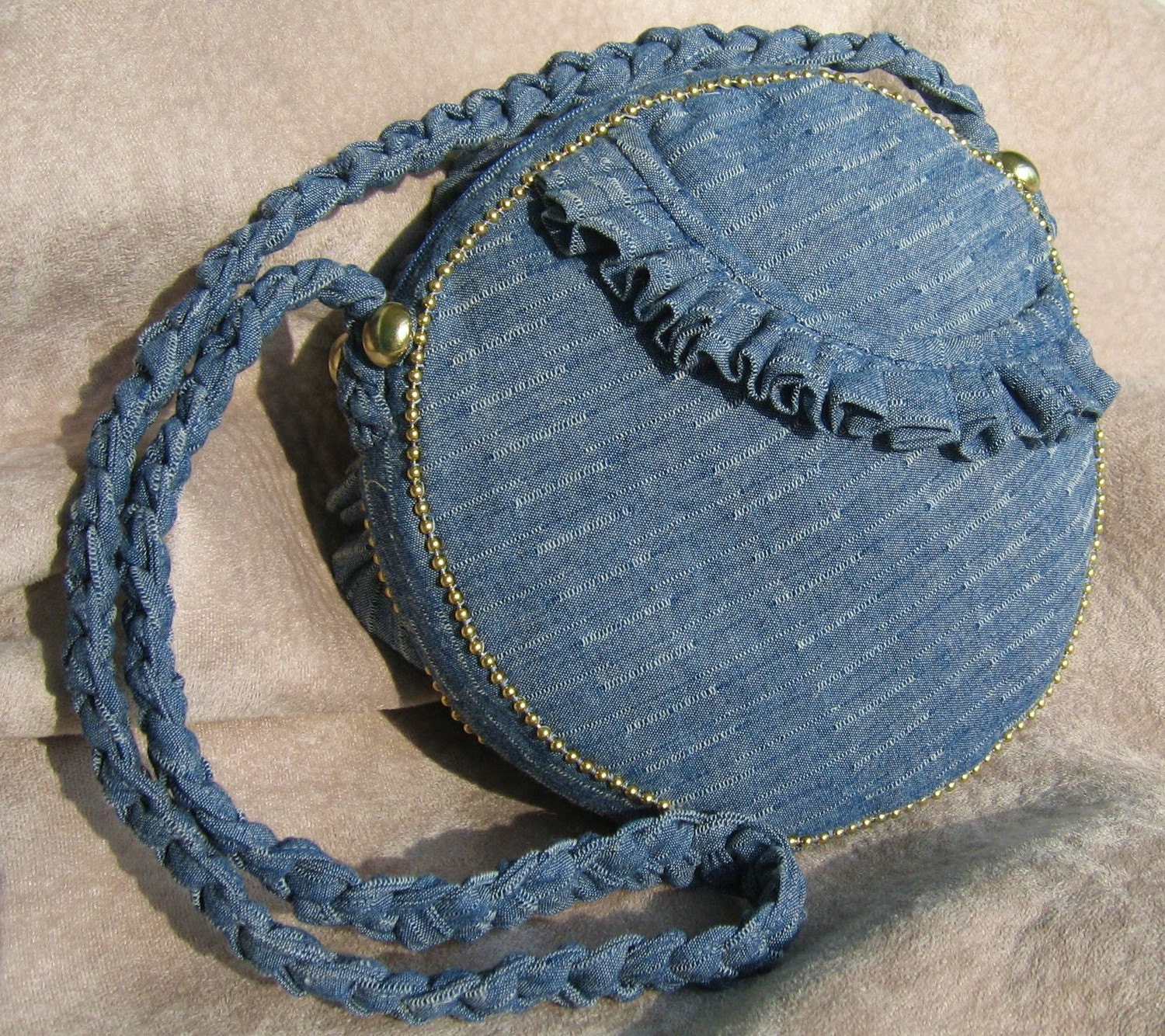 Ruffle Denim Purse Cross Body Shoulder Style..brand New Denim ...