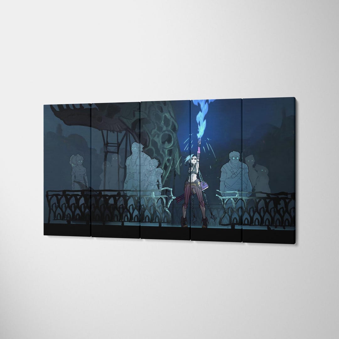 Jinx Lights a Flare Canvas Artwork, League of Legends Arcane Jinx Light ...