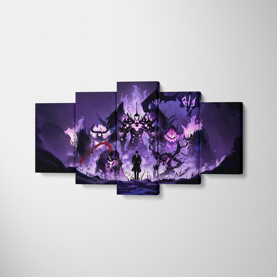 Solo Leveling Canvas Art – Sung Jin-woo With Igris & Beru – Shadow Army ...