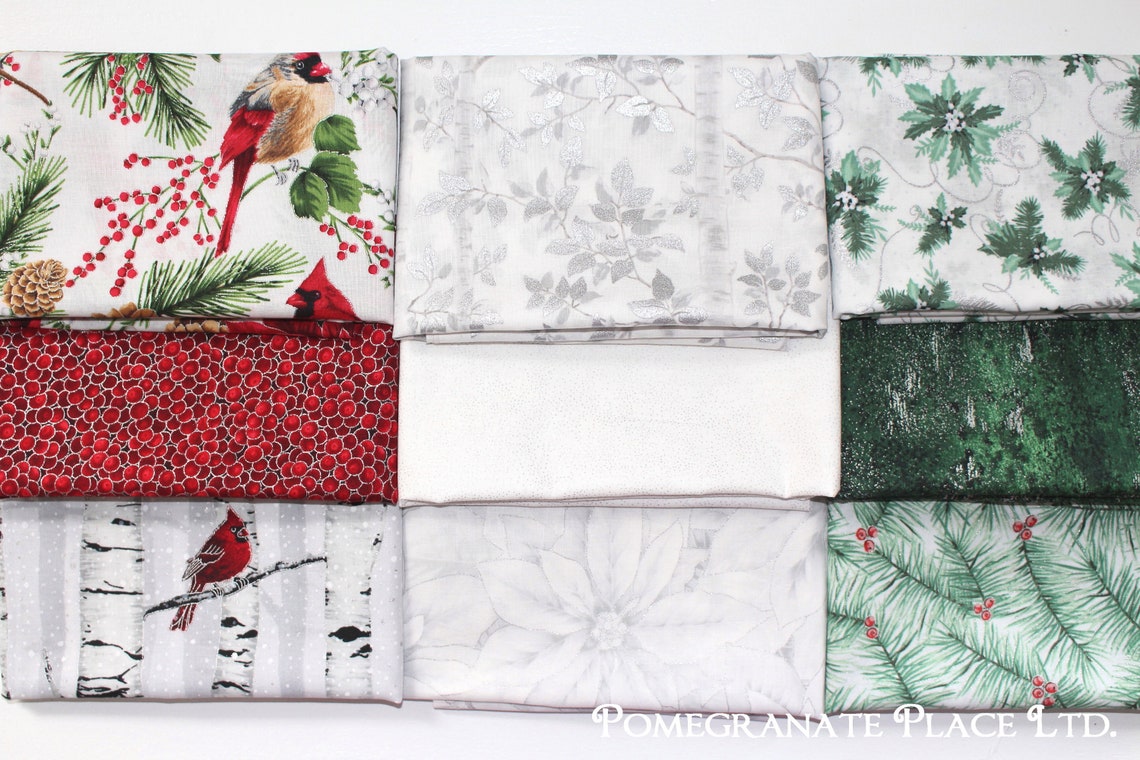 Frosted Holly Winter Glitter Favorites by Hoffman Fabrics .. | Etsy