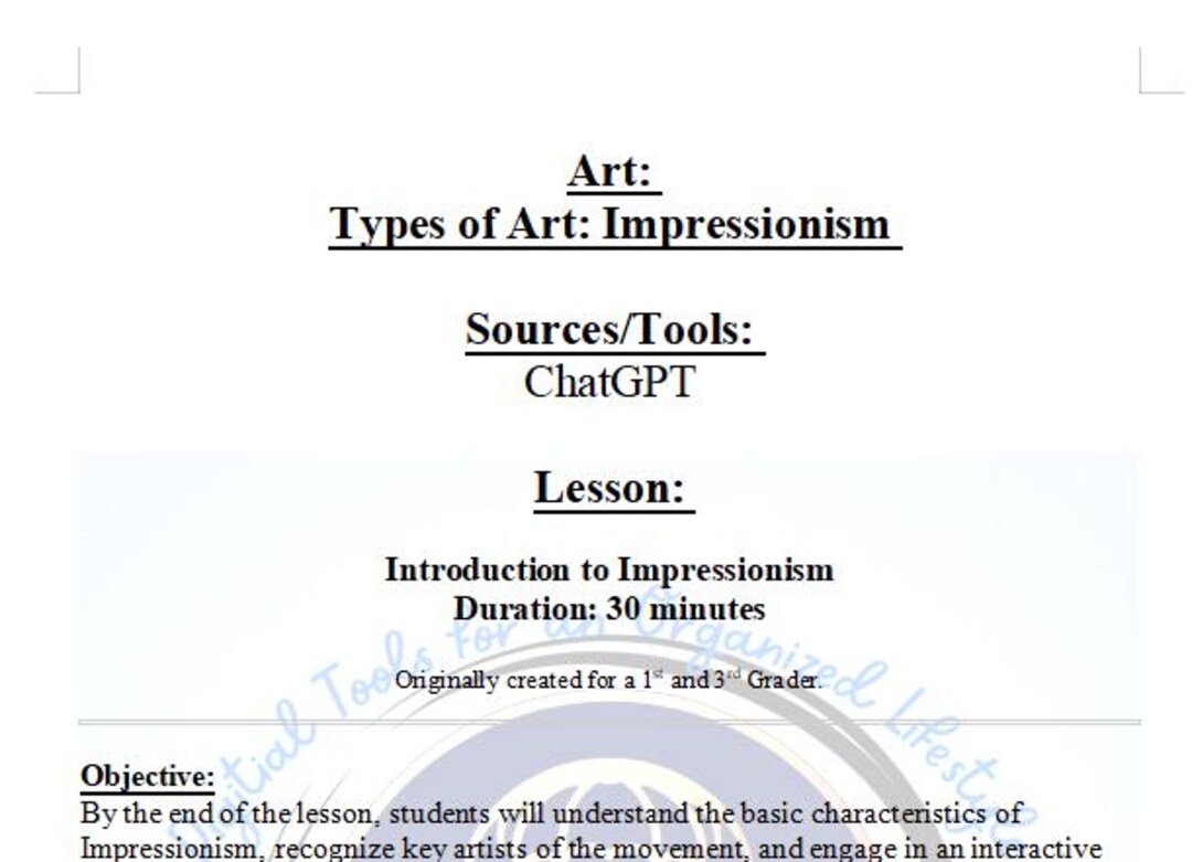 Introduction to Impressionism for Kids: Elementary Art Lesson on ...