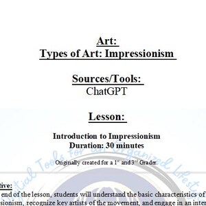 Introduction to Impressionism for Kids: Elementary Art Lesson on ...