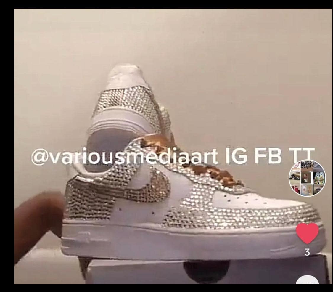Handmade Custom Bling Air Force Ones White Gold With Bling - Etsy