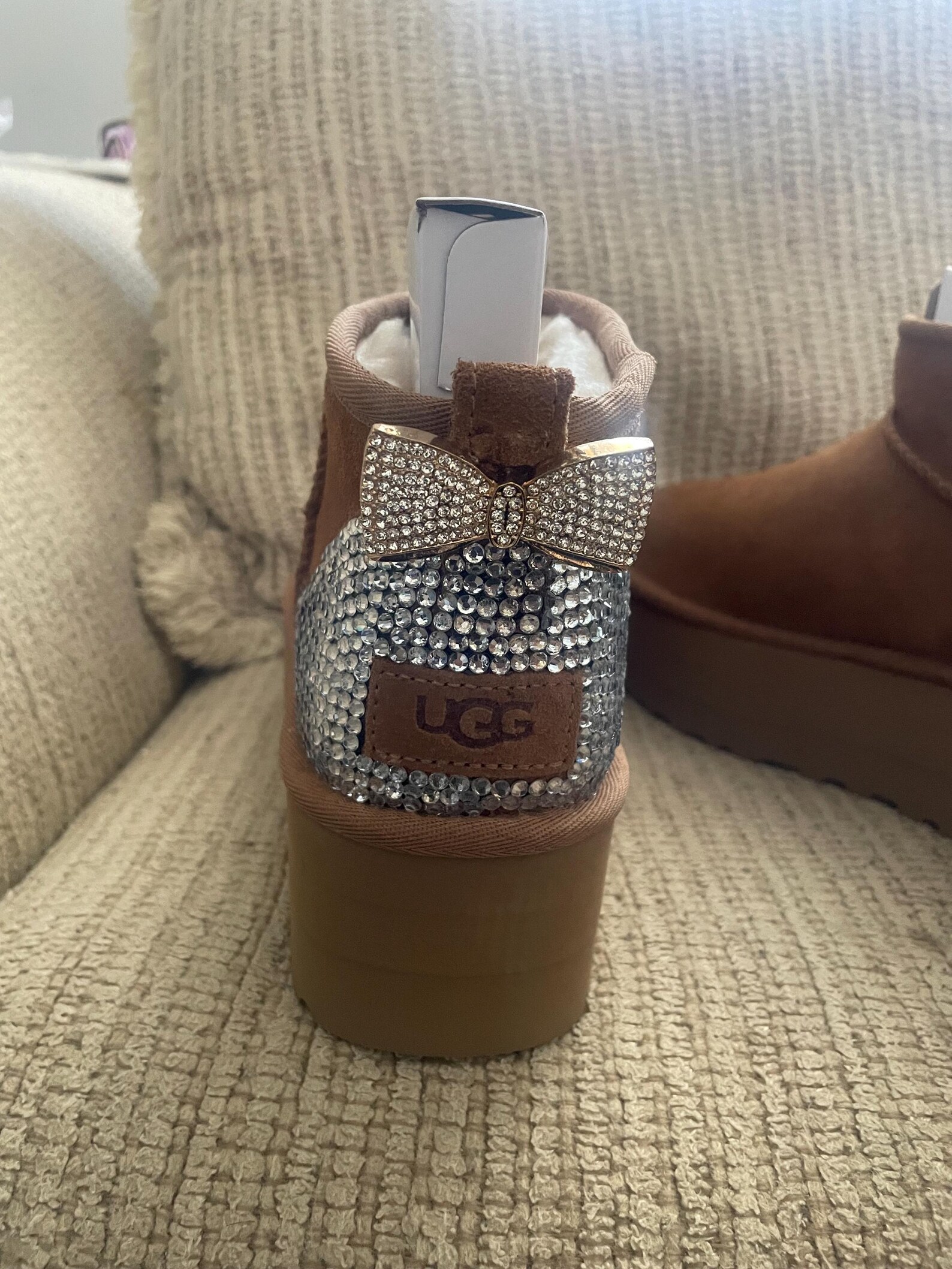 Custom Bling Ultra Mini Platform Ankle Ugg Boots Crystalized Bedazzled ...