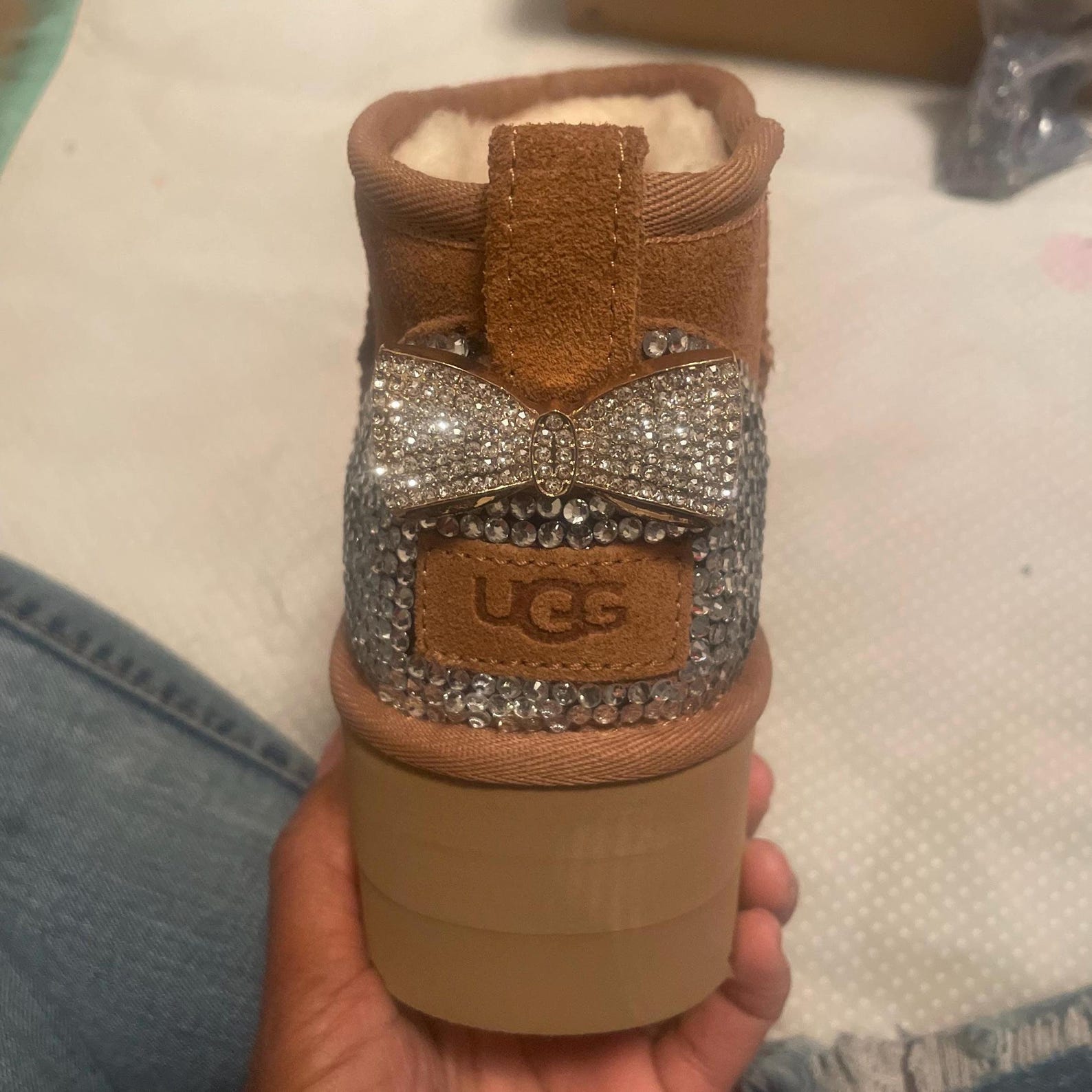 Custom Bling Ultra Mini Platform Ankle Ugg Boots Crystalized Bedazzled ...
