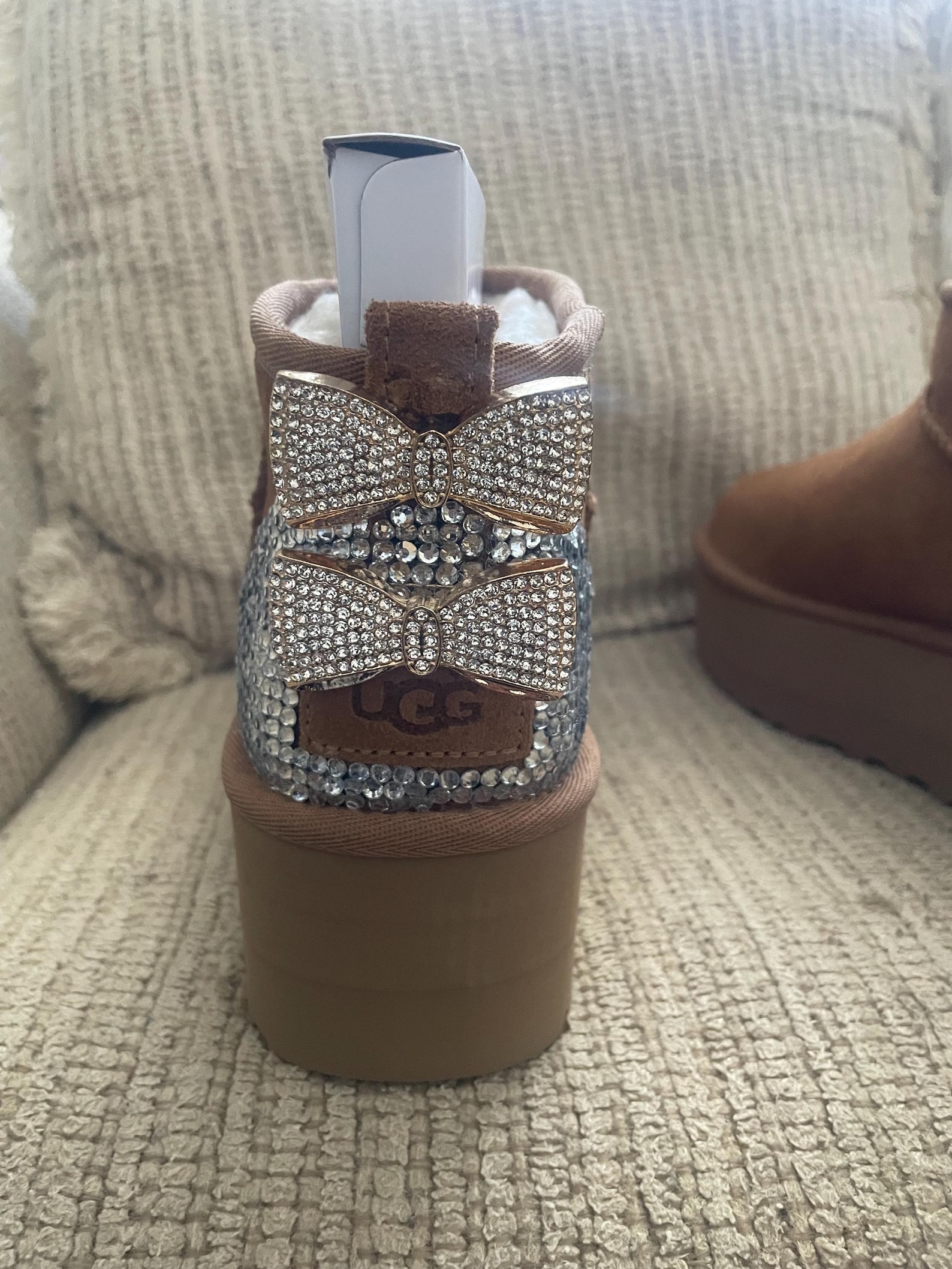 Custom Bling Ultra Mini Platform Ankle Ugg Boots Crystalized Bedazzled ...