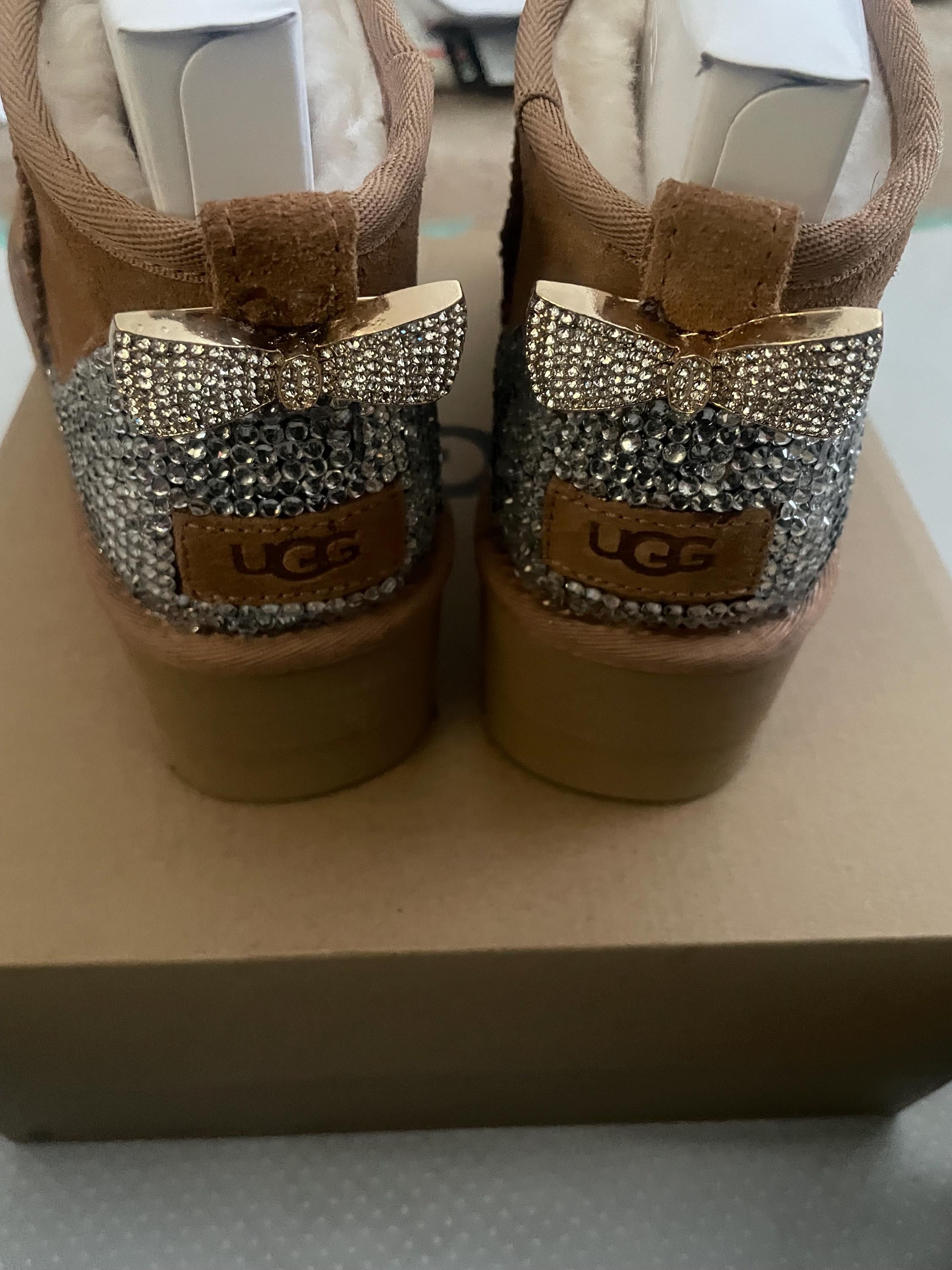 Custom Bling Ultra Mini Platform Ankle Ugg Boots Crystalized Bedazzled ...