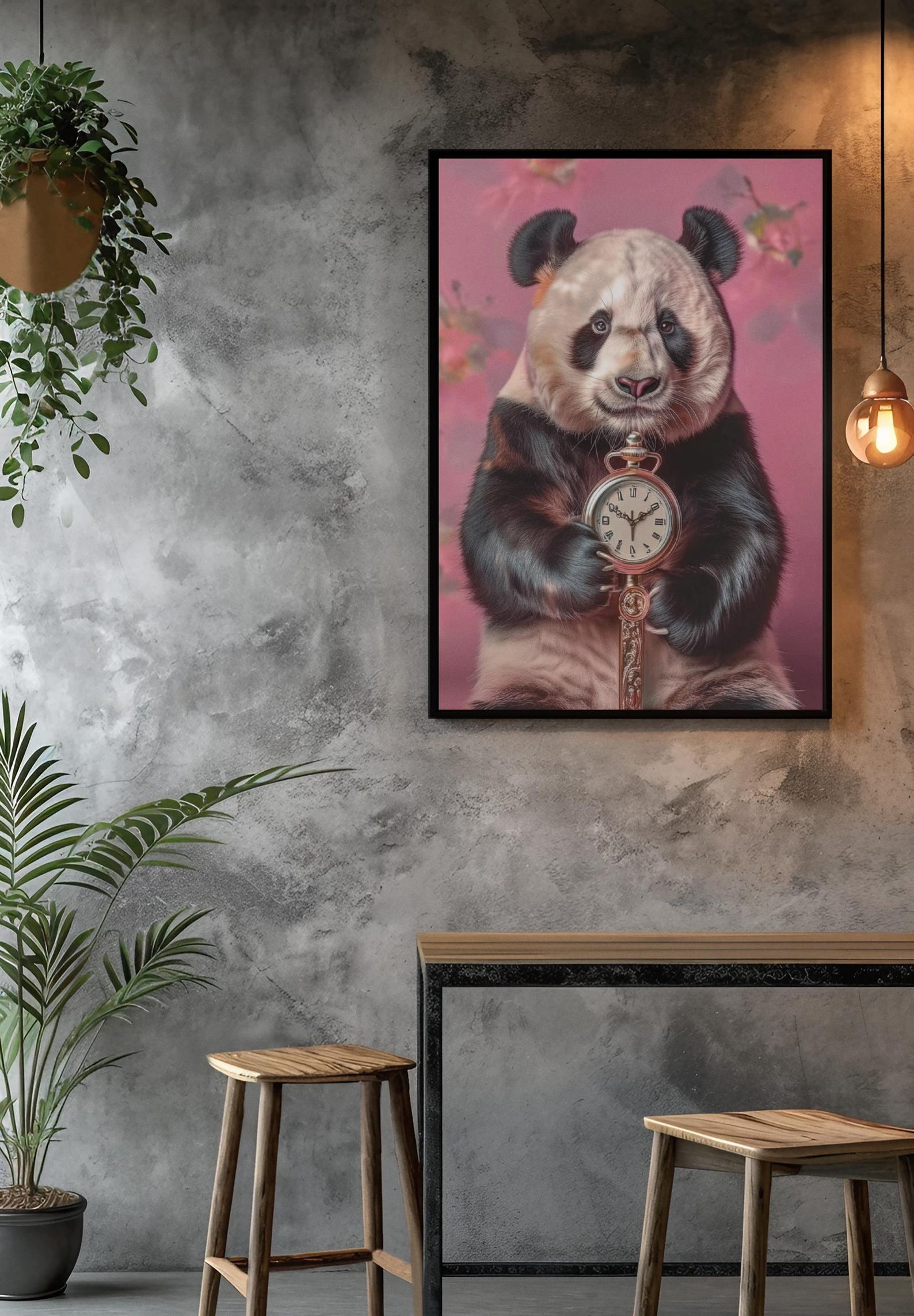 Timeless Luxe Wall Art - Panda With Pocket Watch Digital Printable ...