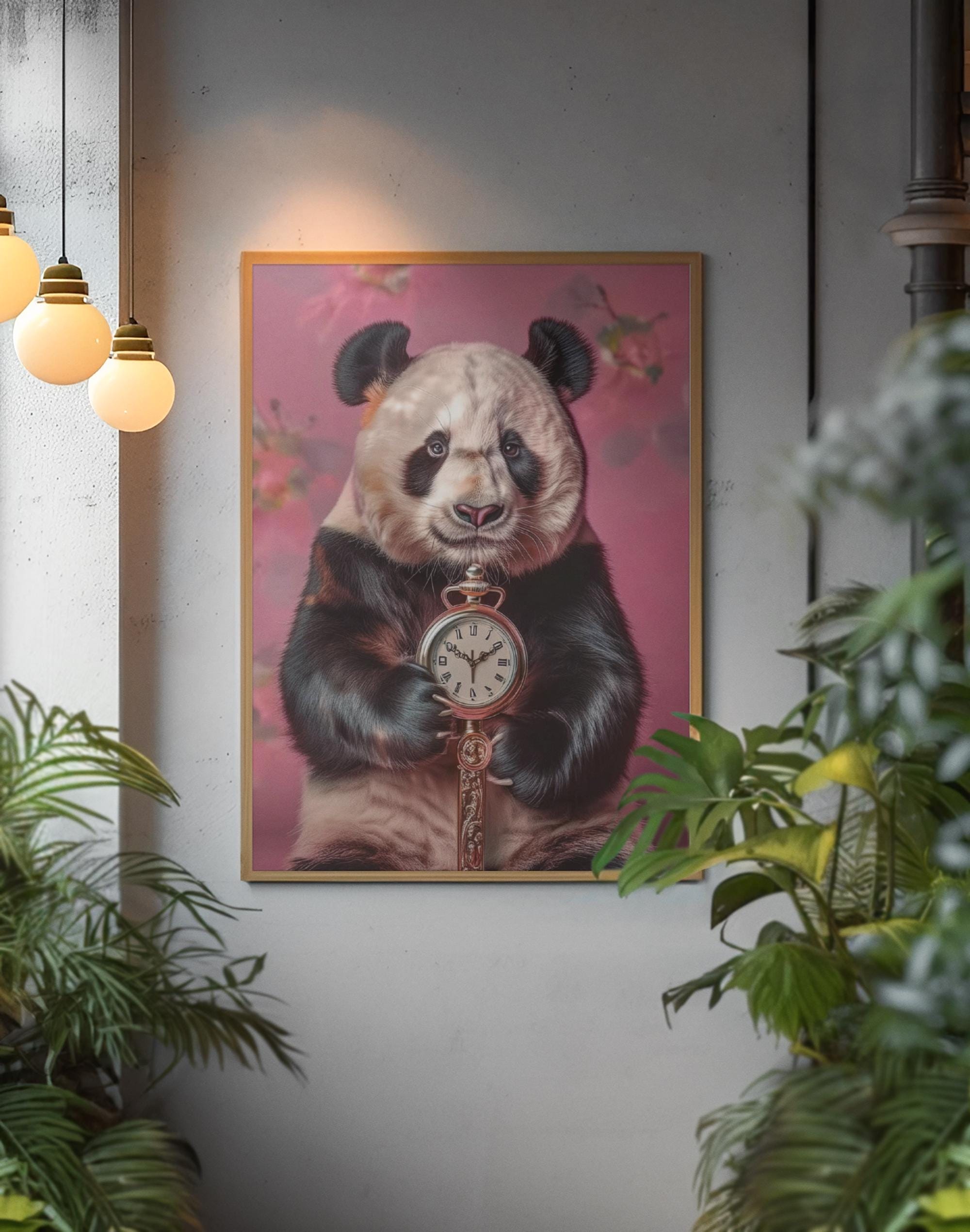 Timeless Luxe Wall Art - Panda With Pocket Watch Digital Printable ...