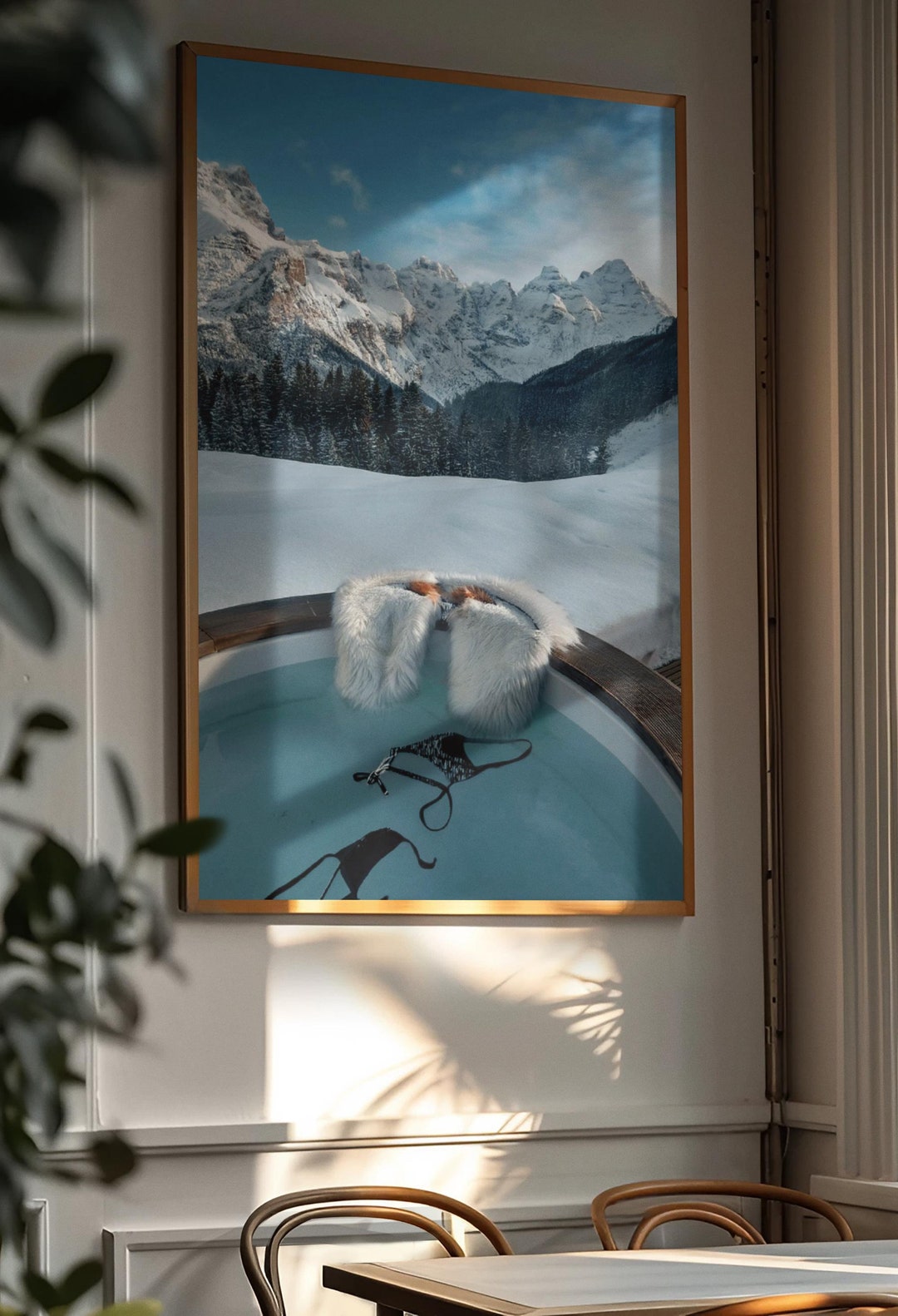 Arctic Repose Digital Wall Art - Luxurious Winter Hot Tub Scene ...