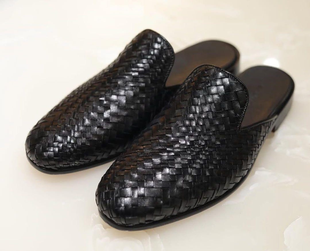 Casual Handmade Pure Leather Wavy Mule for Men - Etsy
